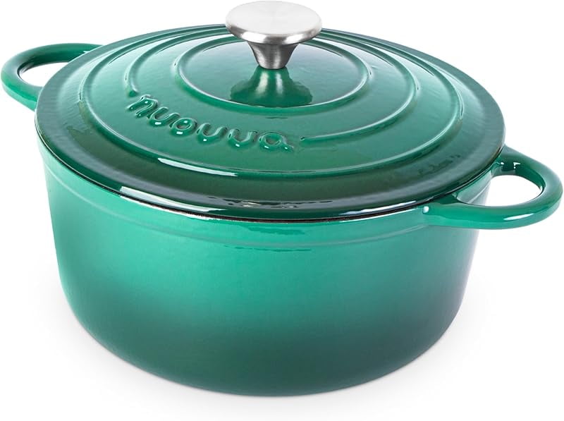 Cast Iron Pot with Lid – Non-Stick Ovenproof Enamelled Casserole Pot ...