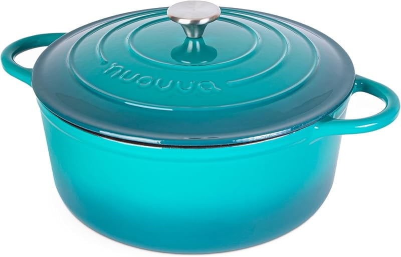 Cast Iron Pot with Lid – Non-Stick Ovenproof Enamelled Casserole Pot ...