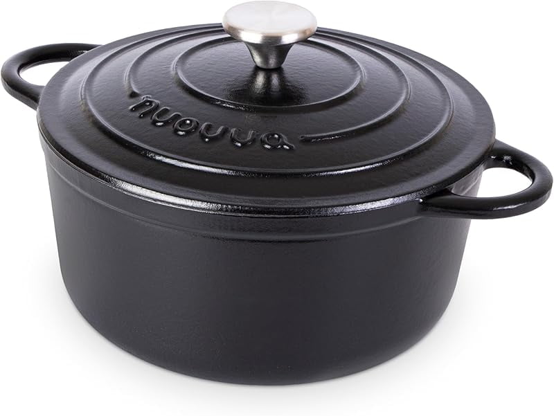 Cast Iron Pot with Lid – Non-Stick Ovenproof Enamelled Casserole Pot ...