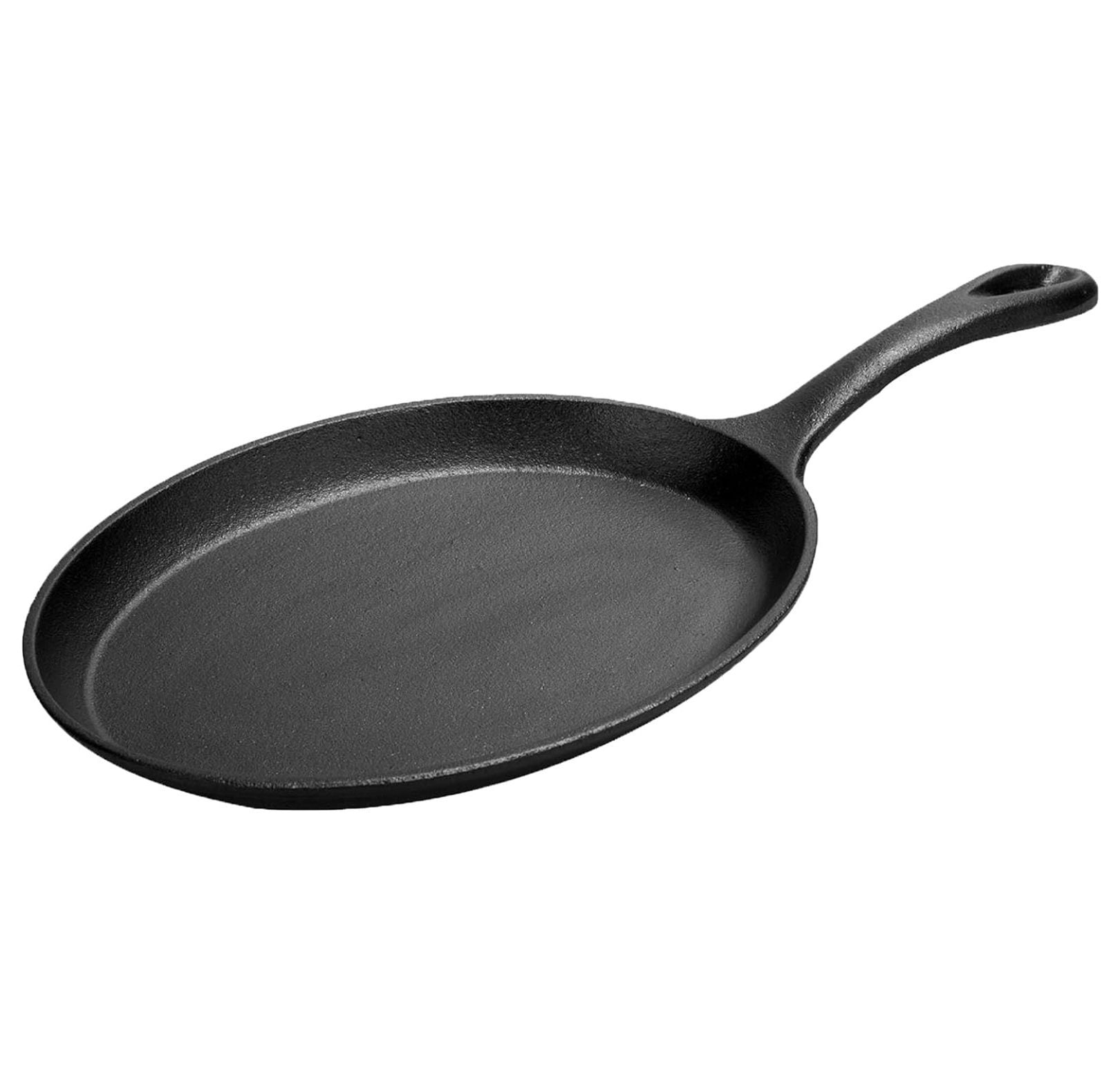 Cast Iron， Pre-Seasoned Griddle Oval 9.25" x 7" W/Handle - Walmart.com