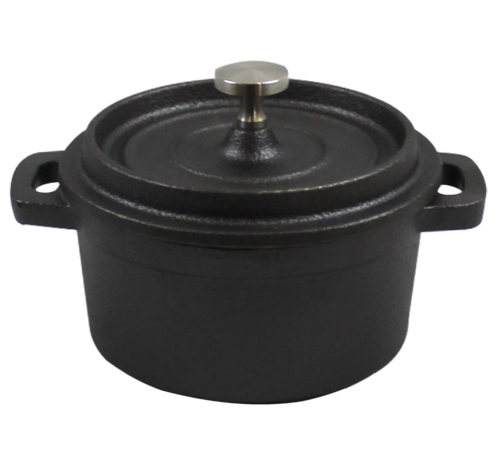 Cast Iron,Pre-Seasoned Pot/Casserole Mini 16oz with Cover - Walmart.com