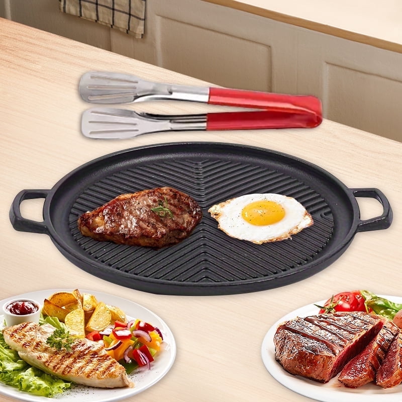 Cast Iron Pre-Seasoned Skillet Signature Teardrop Handle Use in the Oven, on the Stove, on the ...