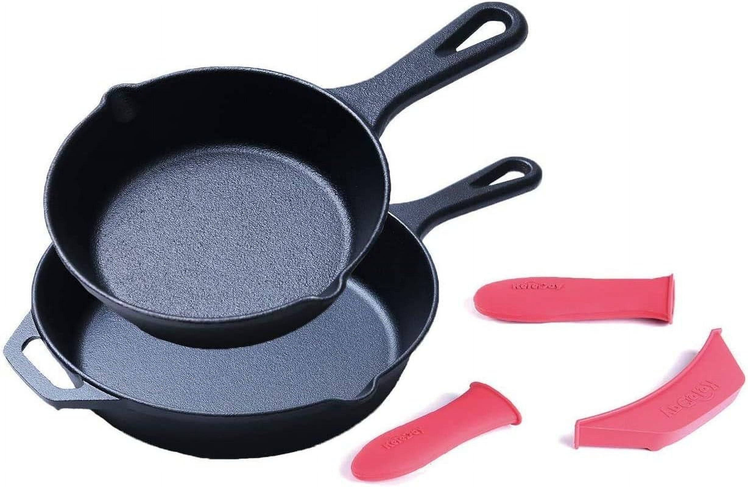 Cast Iron， Pre Seasoned Skillet with Silicone Handle - Walmart.com