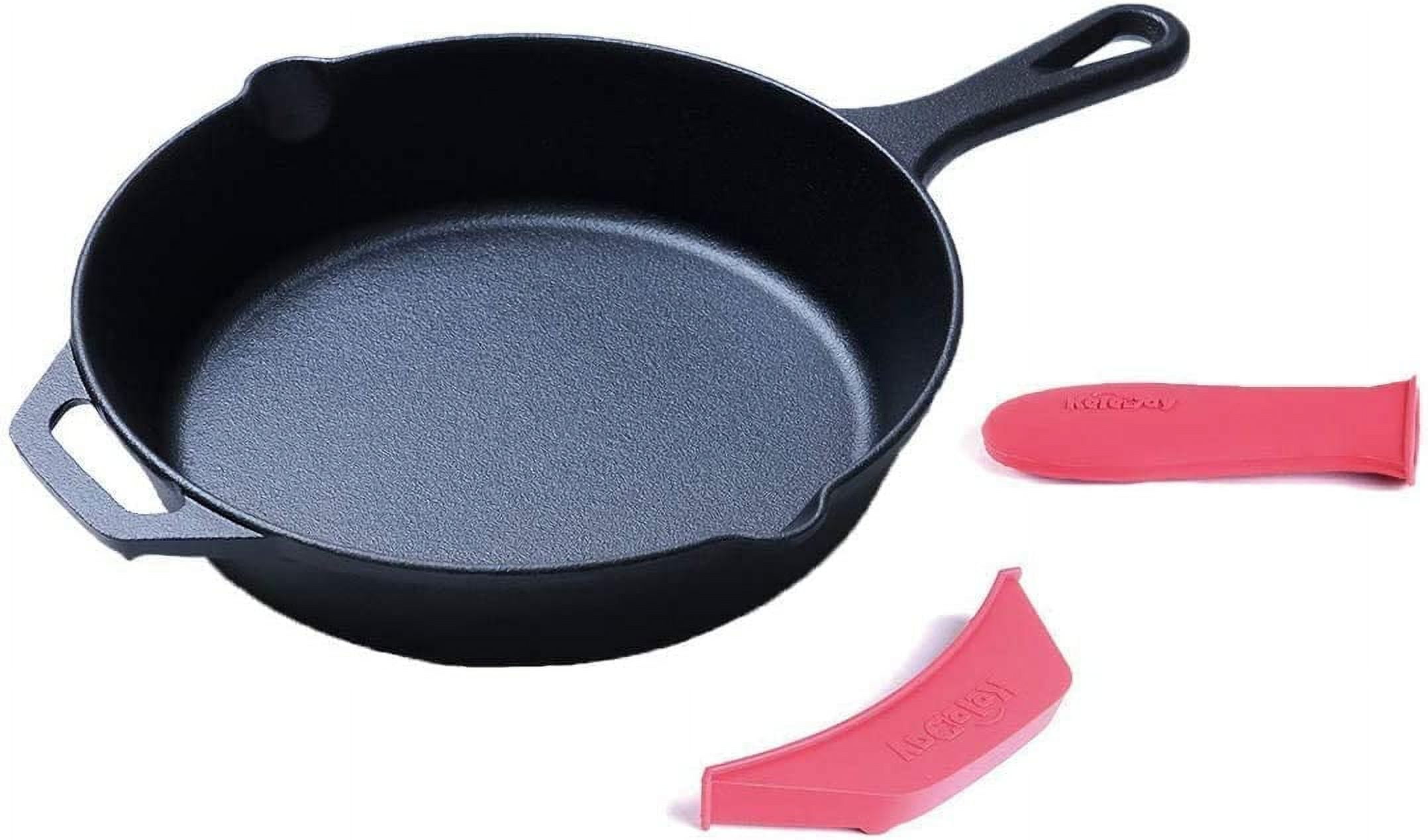 Cast Iron， Pre Seasoned Skillet with Silicone Handle - Walmart.com
