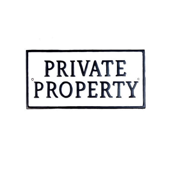 Cast Iron Private Property Wall Sign Metal Gate Fence Front Porch Door ...