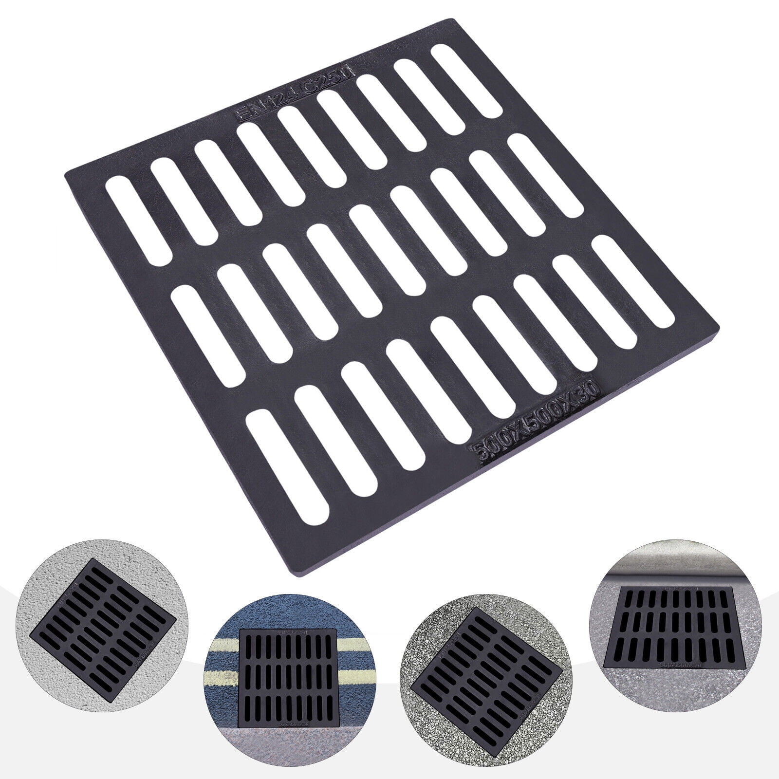 Cast Iron Rectangular Drainage Grate Strainers Catch Basin Cover ...