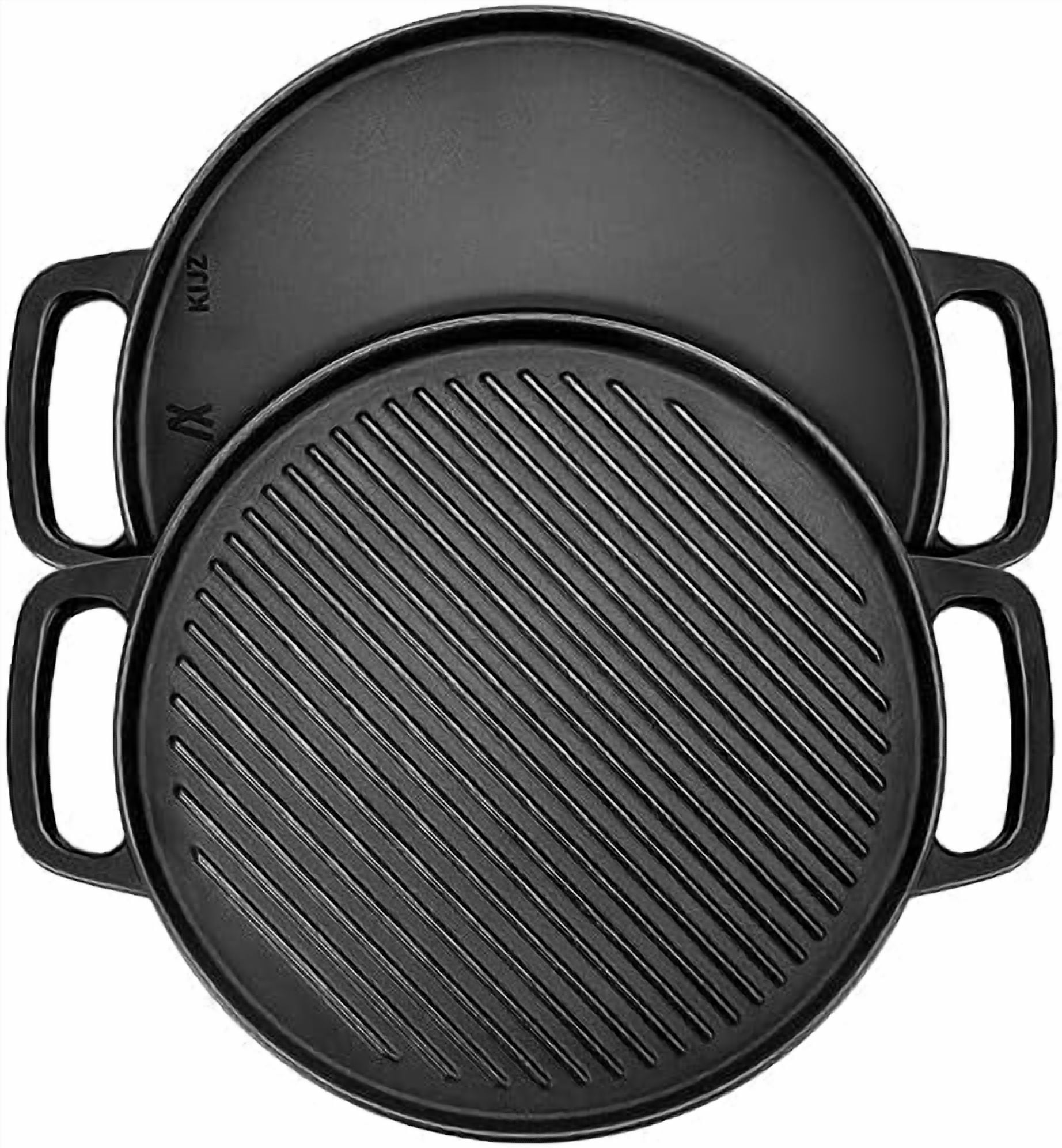 Cast Iron Reversible Griddle, 12 inch Griddle Pan for Stove Tops, Gas ...