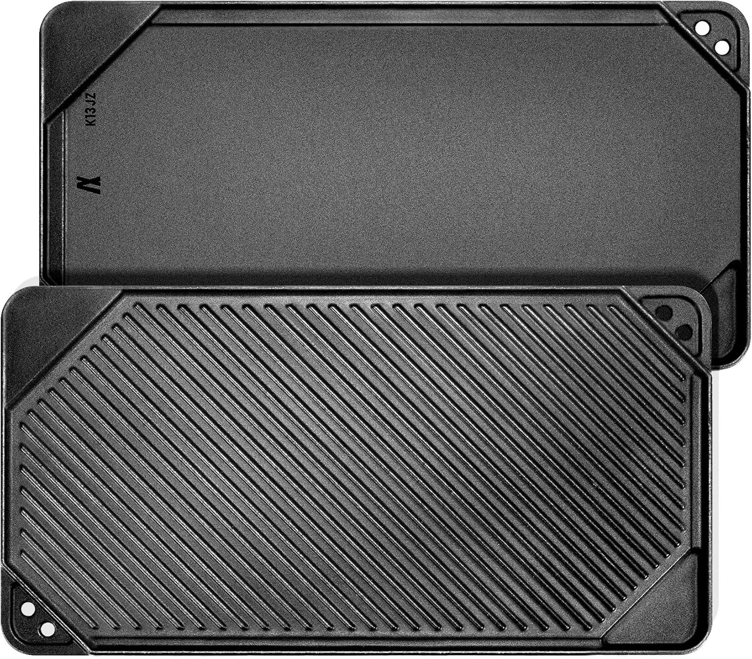 Cast Iron Reversible Griddle, Double-sided Griddle pan for Indoor and ...
