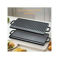 Cast Iron Reversible Griddle Grill Pan for Single Burner, 21x9 Inch ...