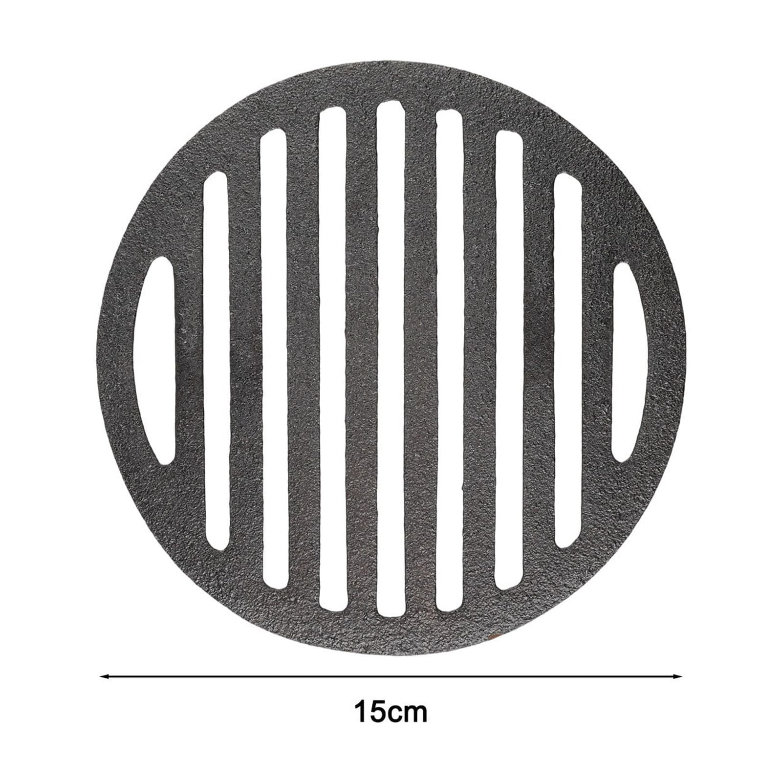 Cast Iron Round Grill Mesh Black, Bbq Tool For Grill, For Roasting Meat ...