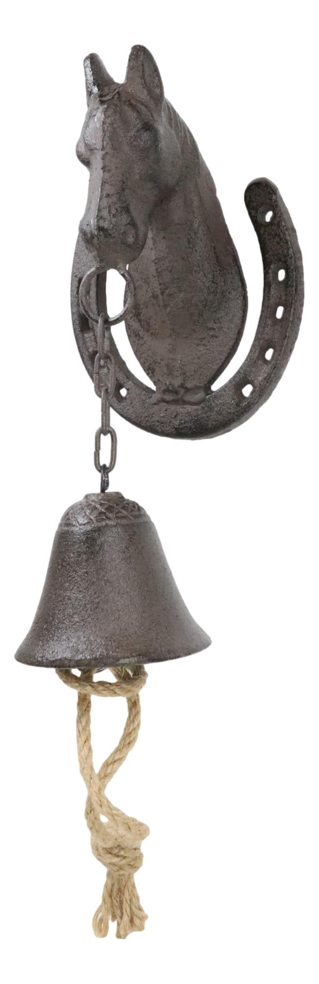 Cast Iron Rustic Western Horse Head With Horseshoe Door Wall Dinner ...