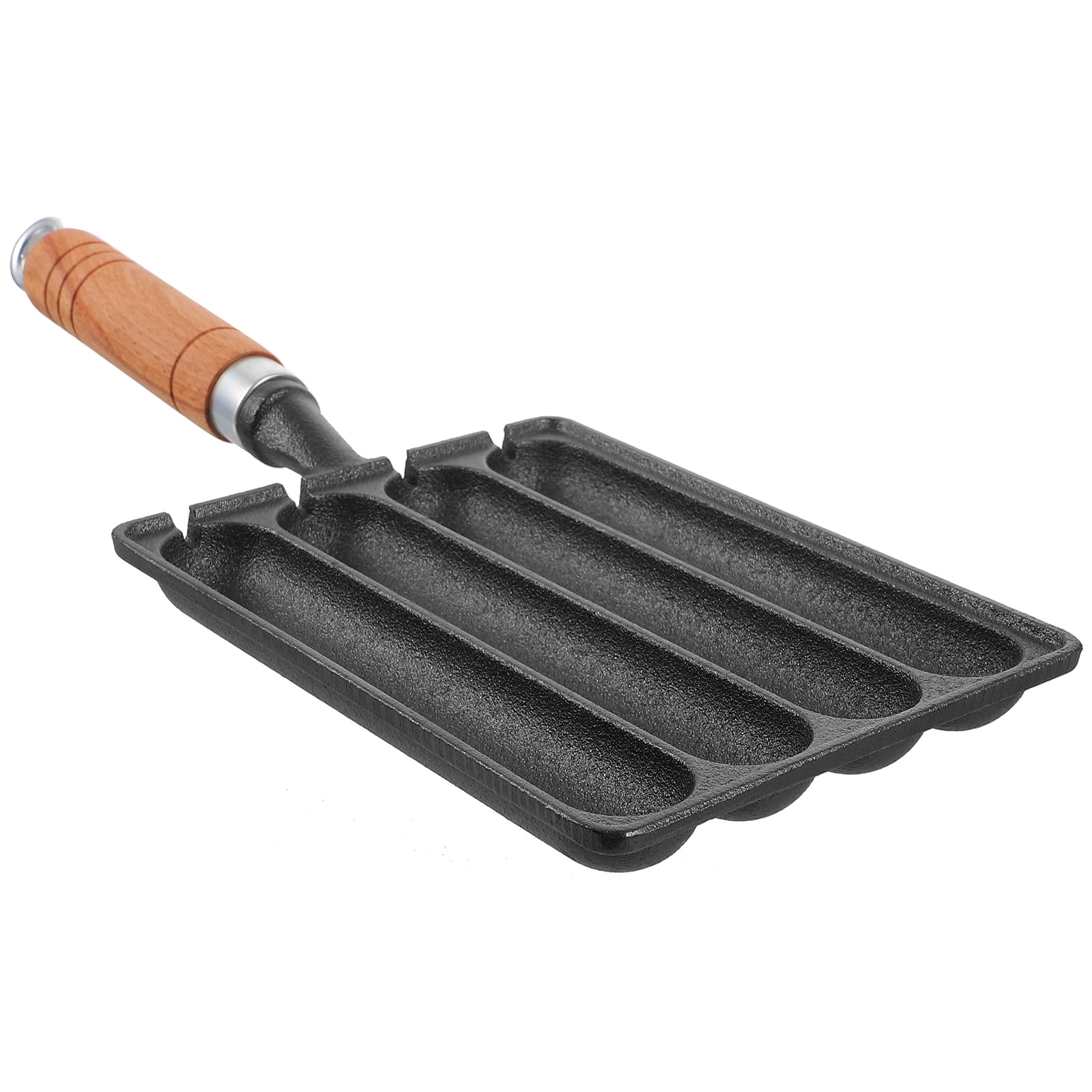 Cast Iron Sausage Pan Baking Mould Hot Dog Barbecue Metal Roasting Tray ...