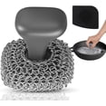 Cast Iron Scrubber, Cast Iron Cleaner with Pan Scraper, Chainmail ...