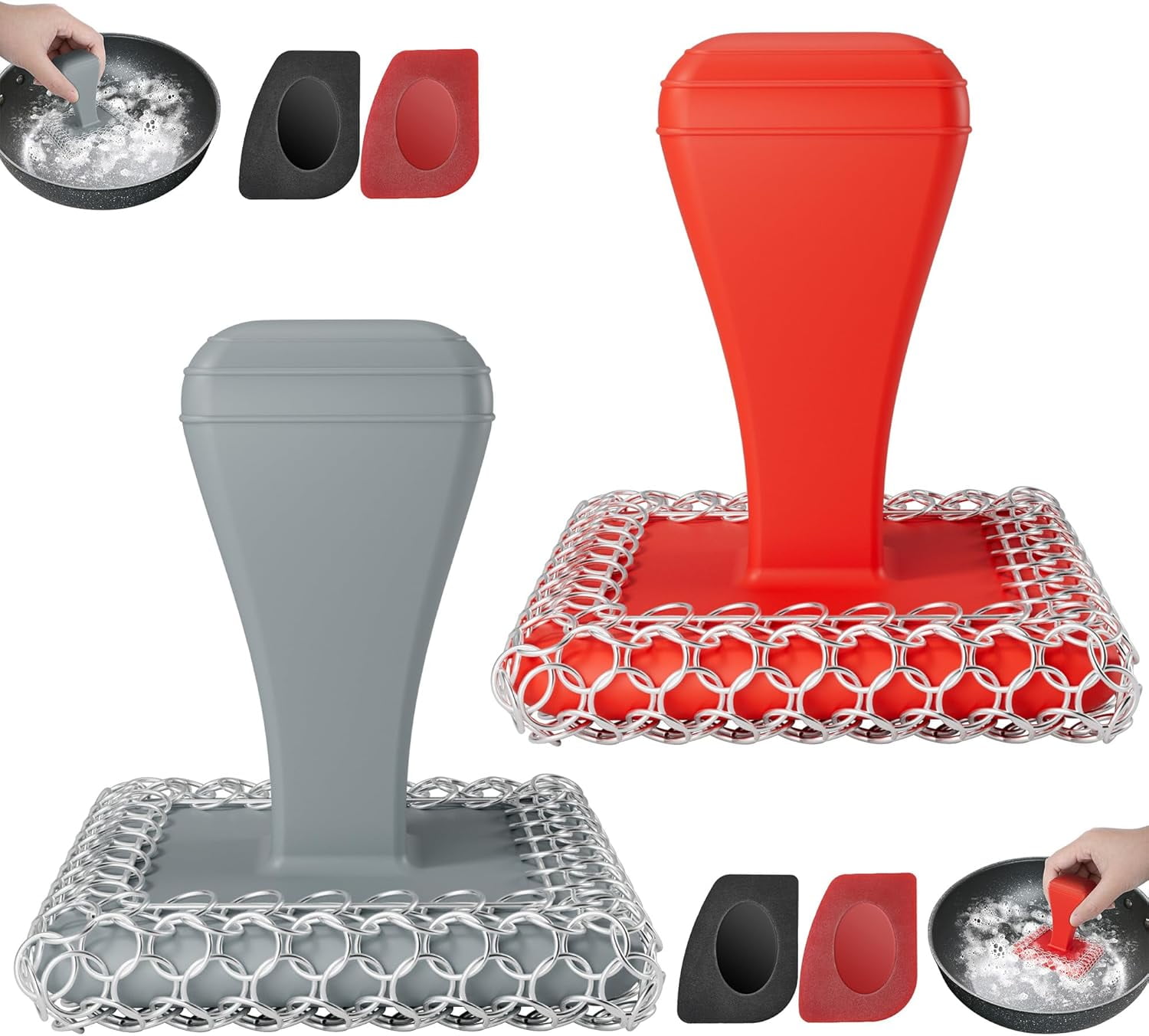 Cast Iron Scrubber & Cleaner Scraper Kit - Upgraded Handle 316L ...