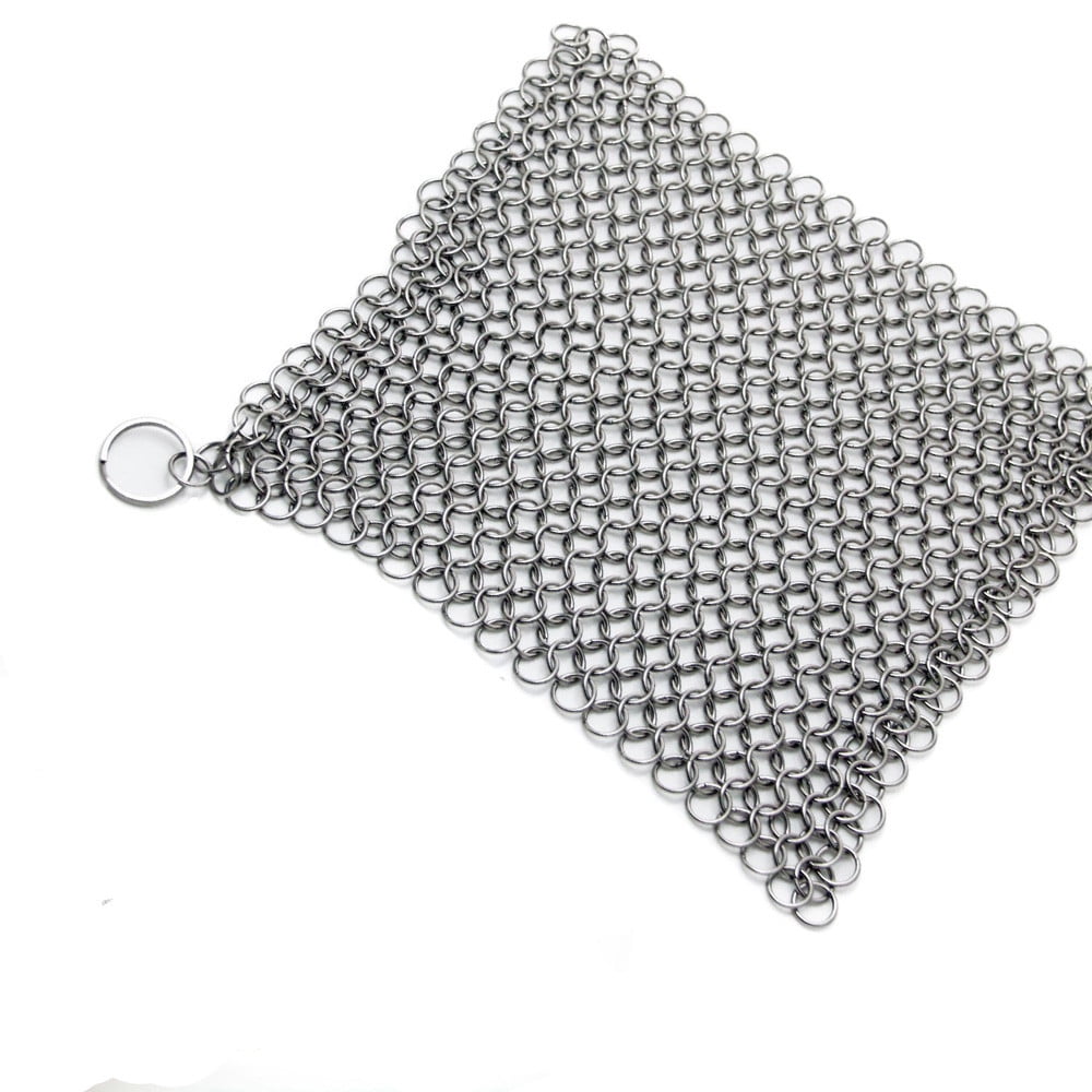 Cast Iron Scrubber,Stainless Steel Skillet Cleaner Chainmail Scrubber ...