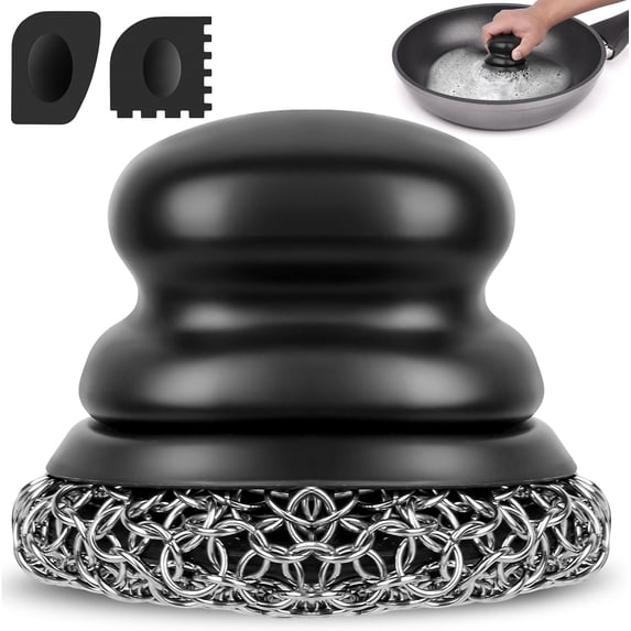 Cast Iron Scrubber and Scraper, Chain Mail Scrubber Cast Iron for ...