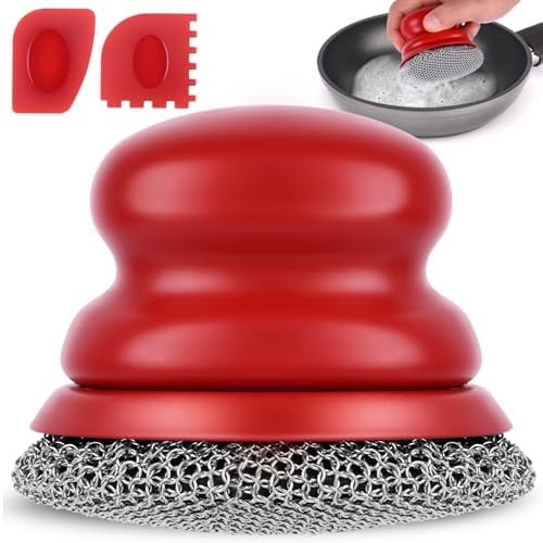 Cast Iron Scrubber and Scraper, Chain Mail Scrubber Cast Iron for ...
