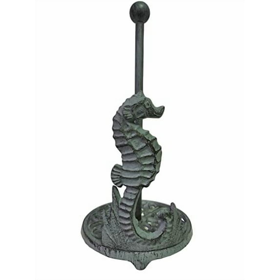 Cast Iron Seafoam Green Sea Horse Coastal Ocean Freestanding Weighted ...