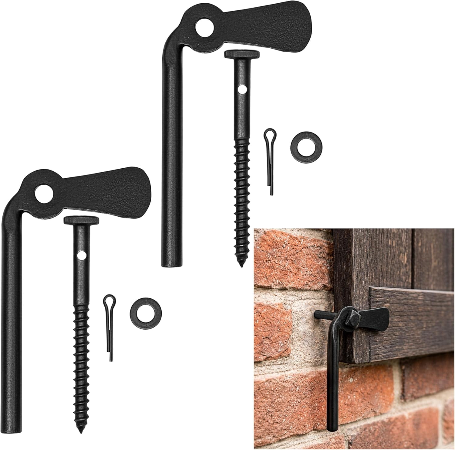 Cast Iron Shutter Dogs Pair, Hand Ford Iron Offset Beacon Hill Shutter ...