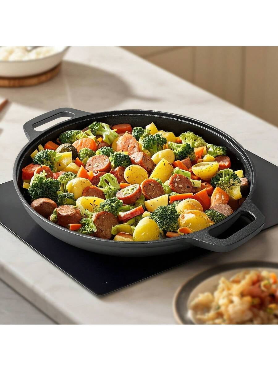 Cast Iron Skillet, 11 Inch Pre-Seasoned Cast Iron Pan with Dual Loop ...