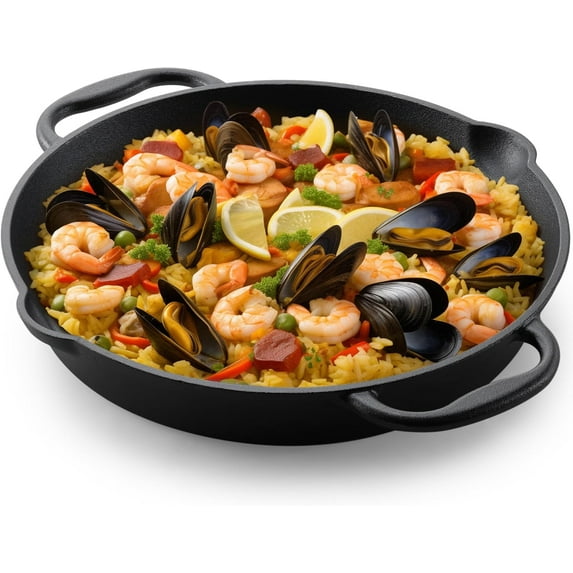 Cast Iron Skillet - 12"(30cm) Pre-Seasoned Frying Pan with Double ...