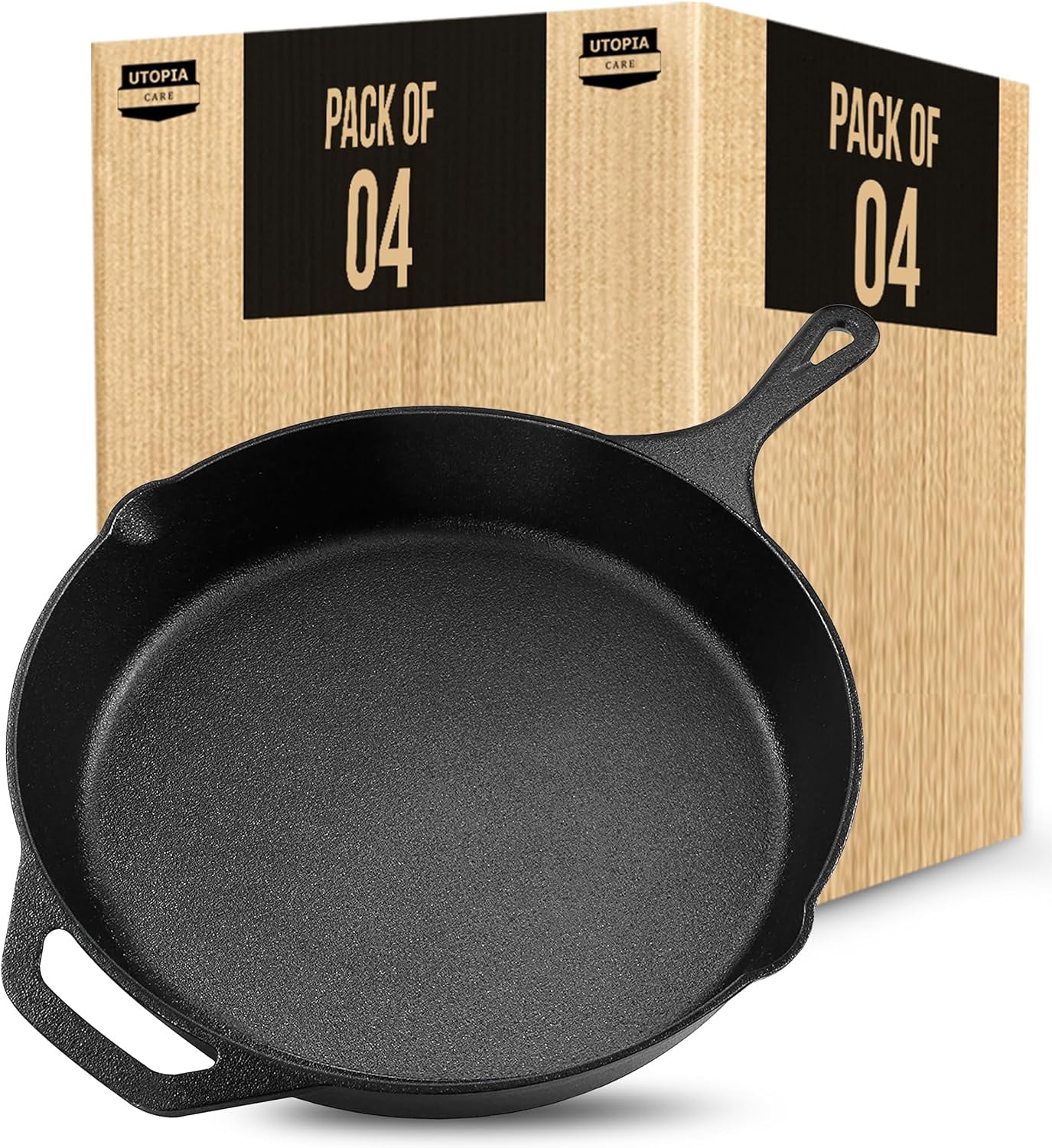 Cast Iron Skillet 12Inch, Pre Seasoned Chef Pan for Grilling & Baking ...