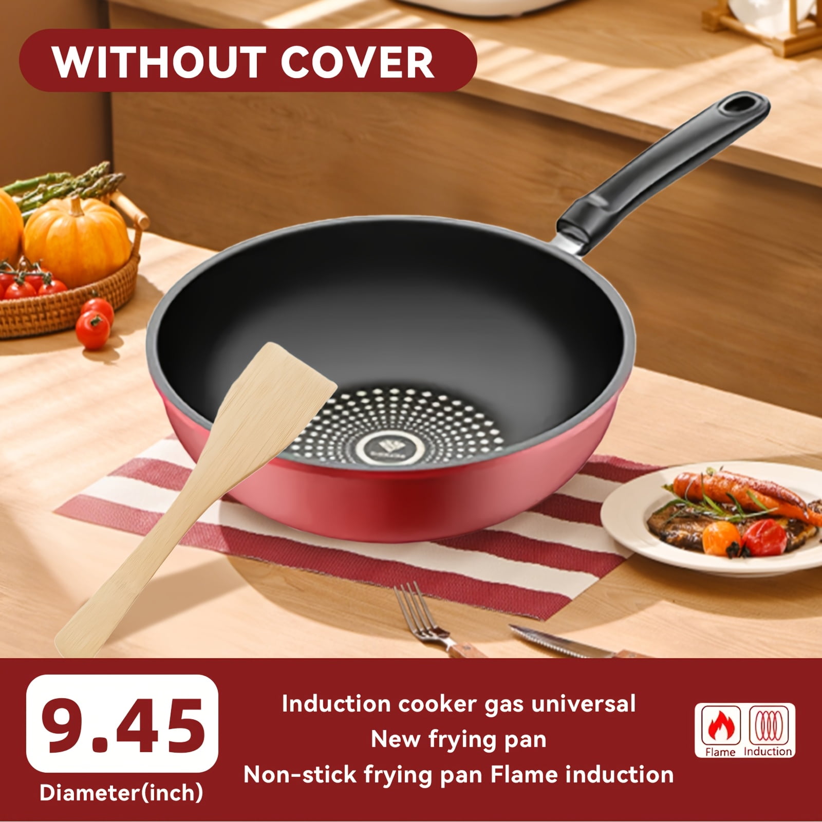 Cast Iron Skillet 9.45/11.02-inch - Non-Stick Frying Pan for Induction ...