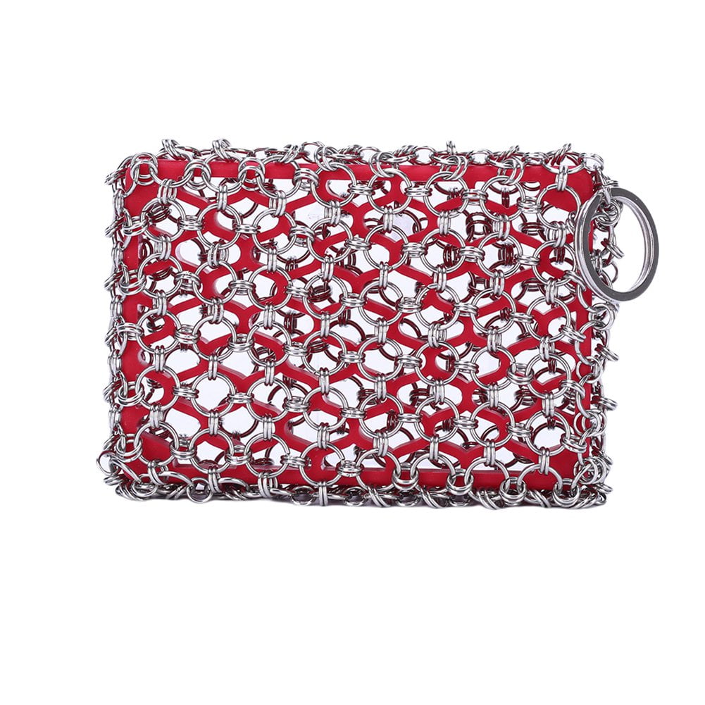 Cast Iron Skillet Cleaner - Upgraded Chainmail Scrubber for Pre ...