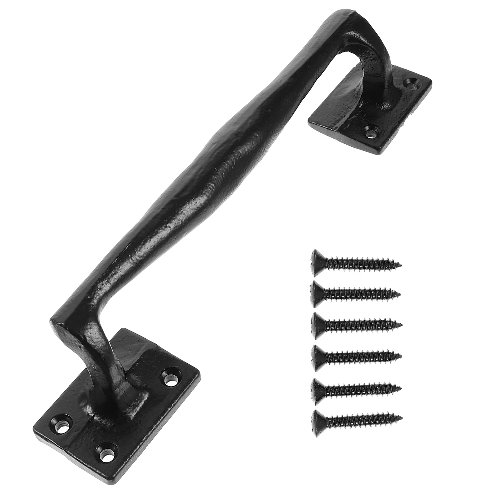 Black Iron Door Handle for Home Use Comfortable Grip Vintage Design ...