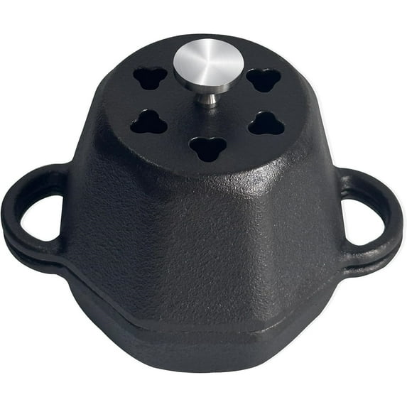 Cast Iron Smoker Roaster & Garlic Roaster Baker, Pre-Seasoned Dutch Oven, Gourmet Herb Garlic ...