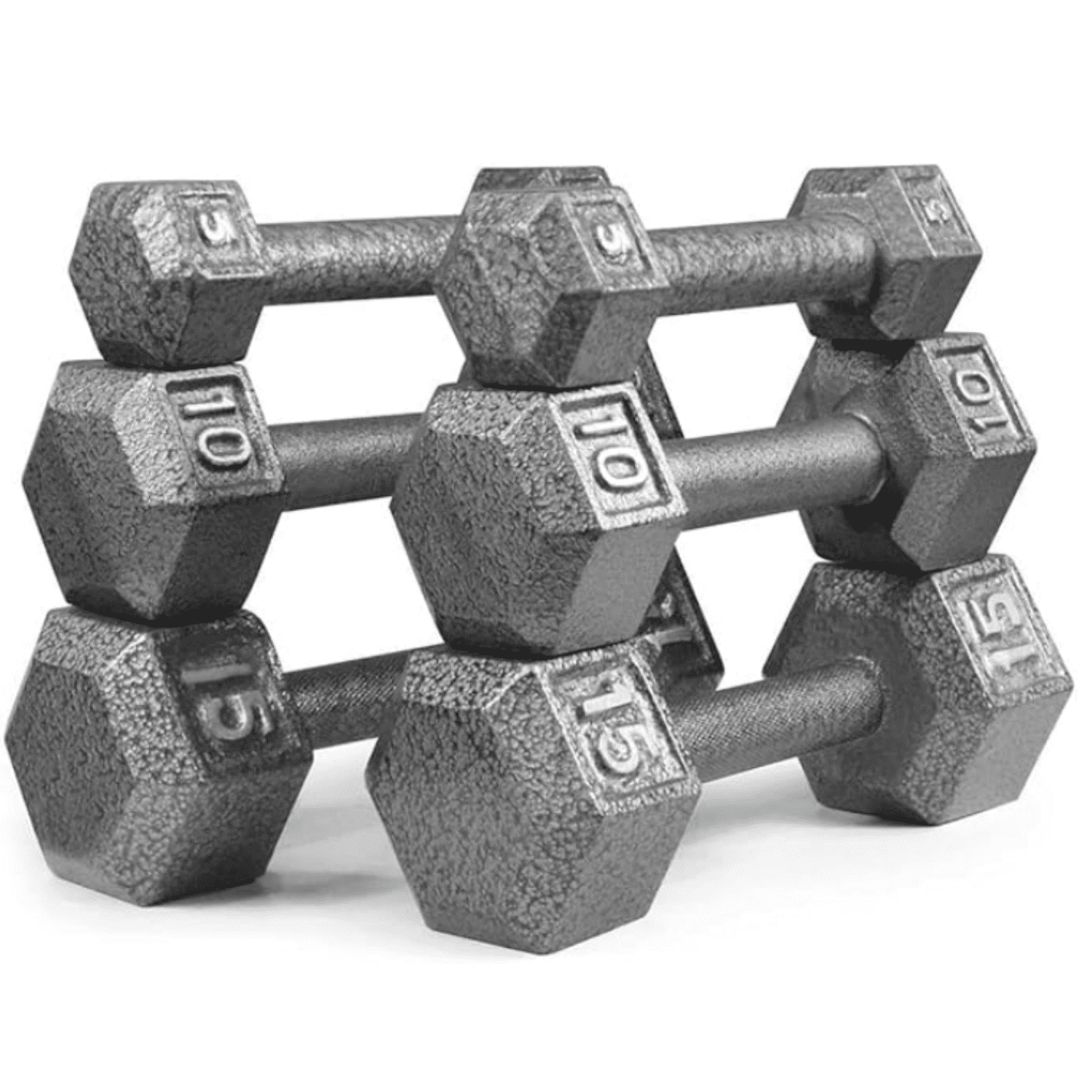 Cast Iron Solid Hexagon Grey Dumbbell Combo, Strength Training Free ...