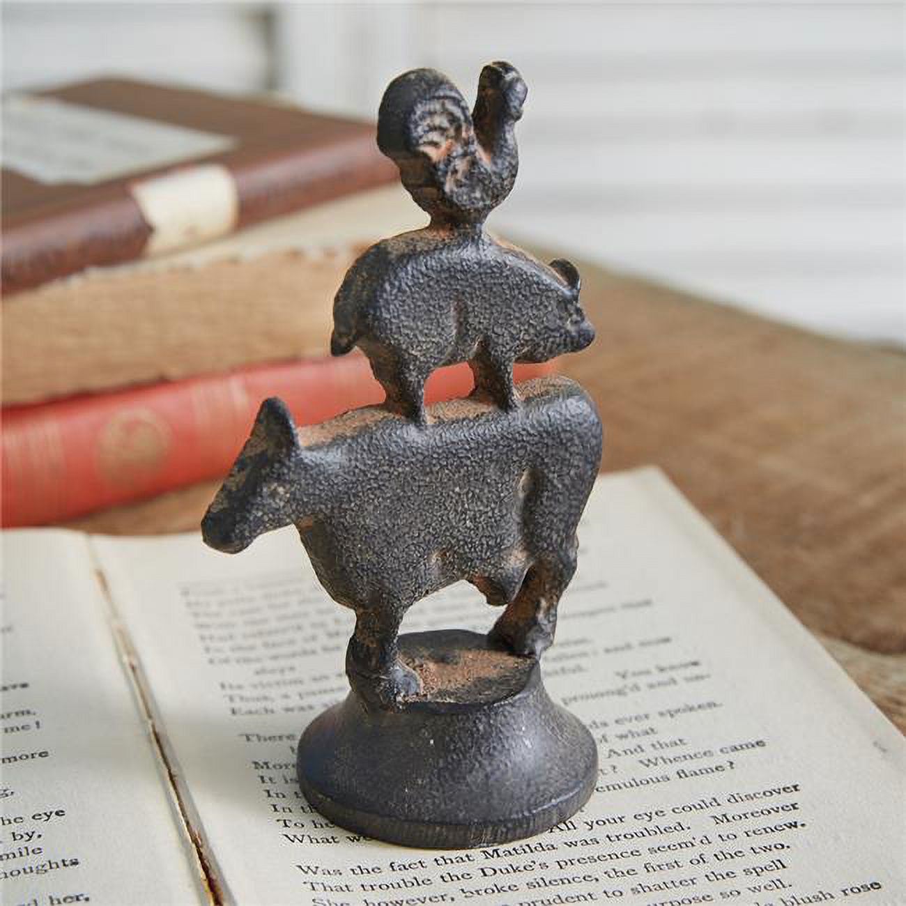 Cast Iron Stacked Animals Figurine - Box of 4 - Walmart.com