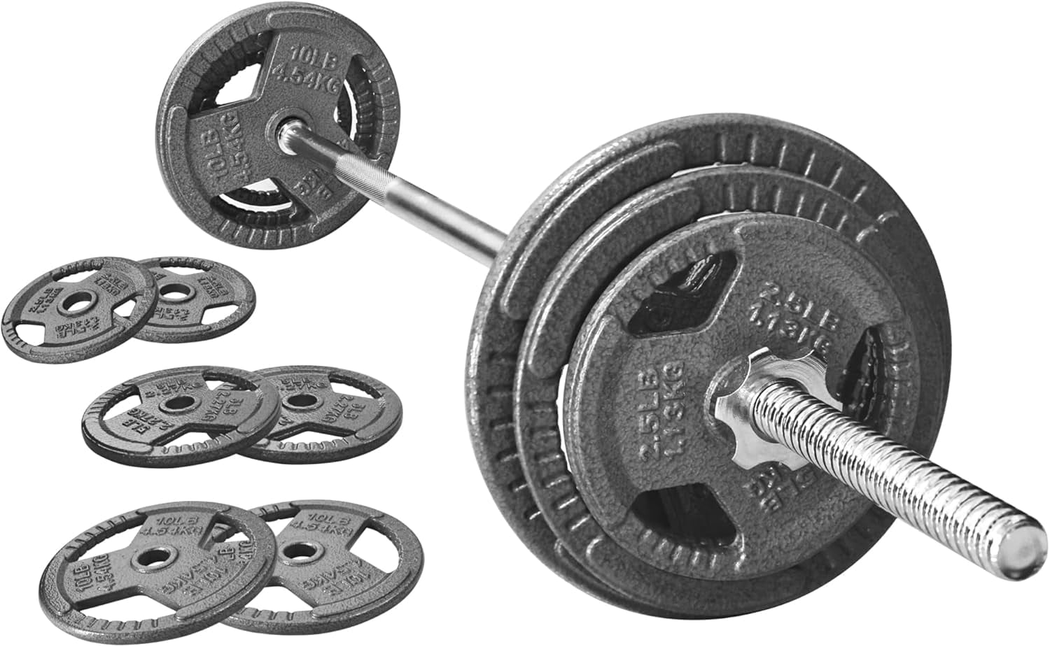 Cast Iron Standard Weight Plates Including 5FT Standard Barbell with ...