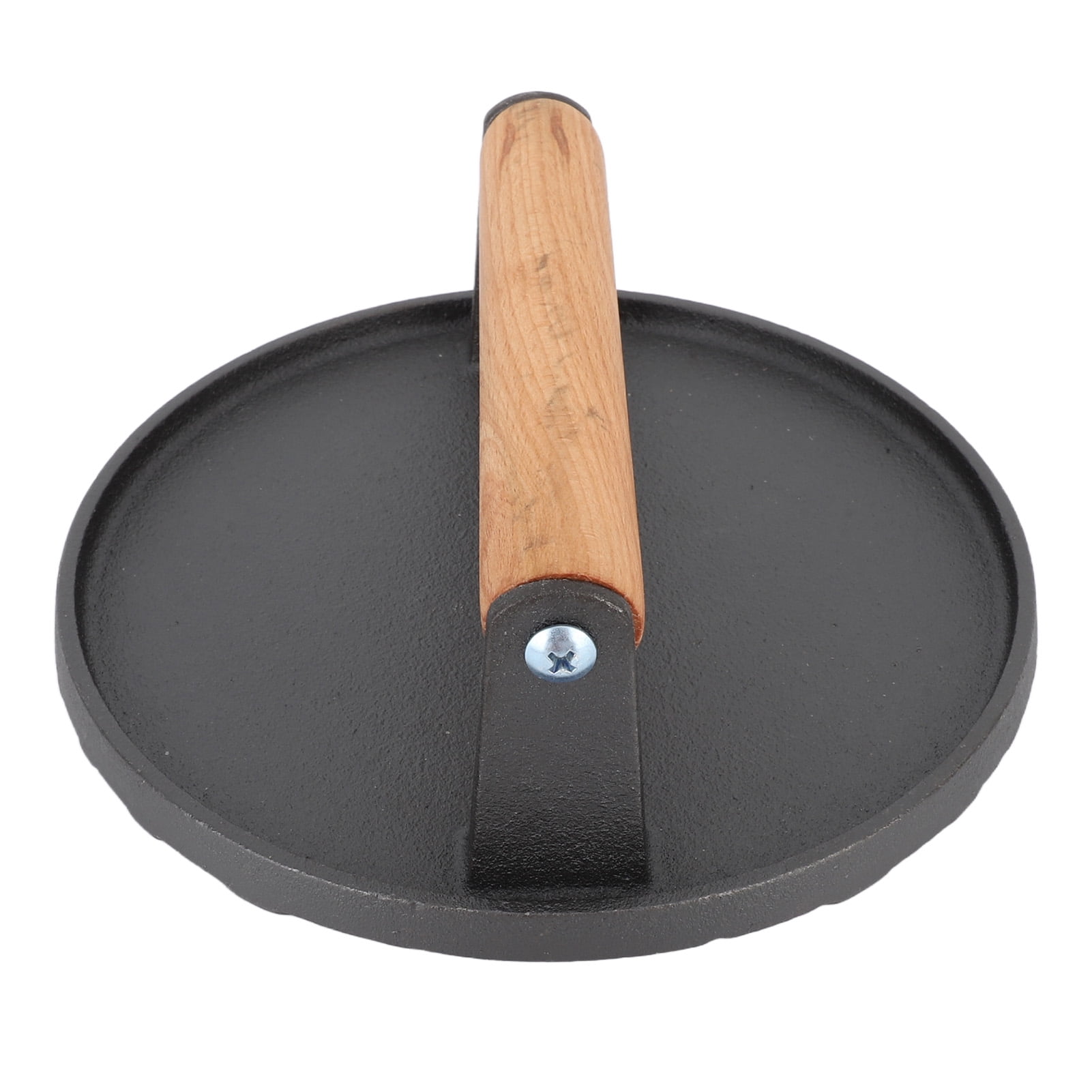 Cast Iron Steak Press Heavy Duty Bacon and Burger Weight with Wood ...