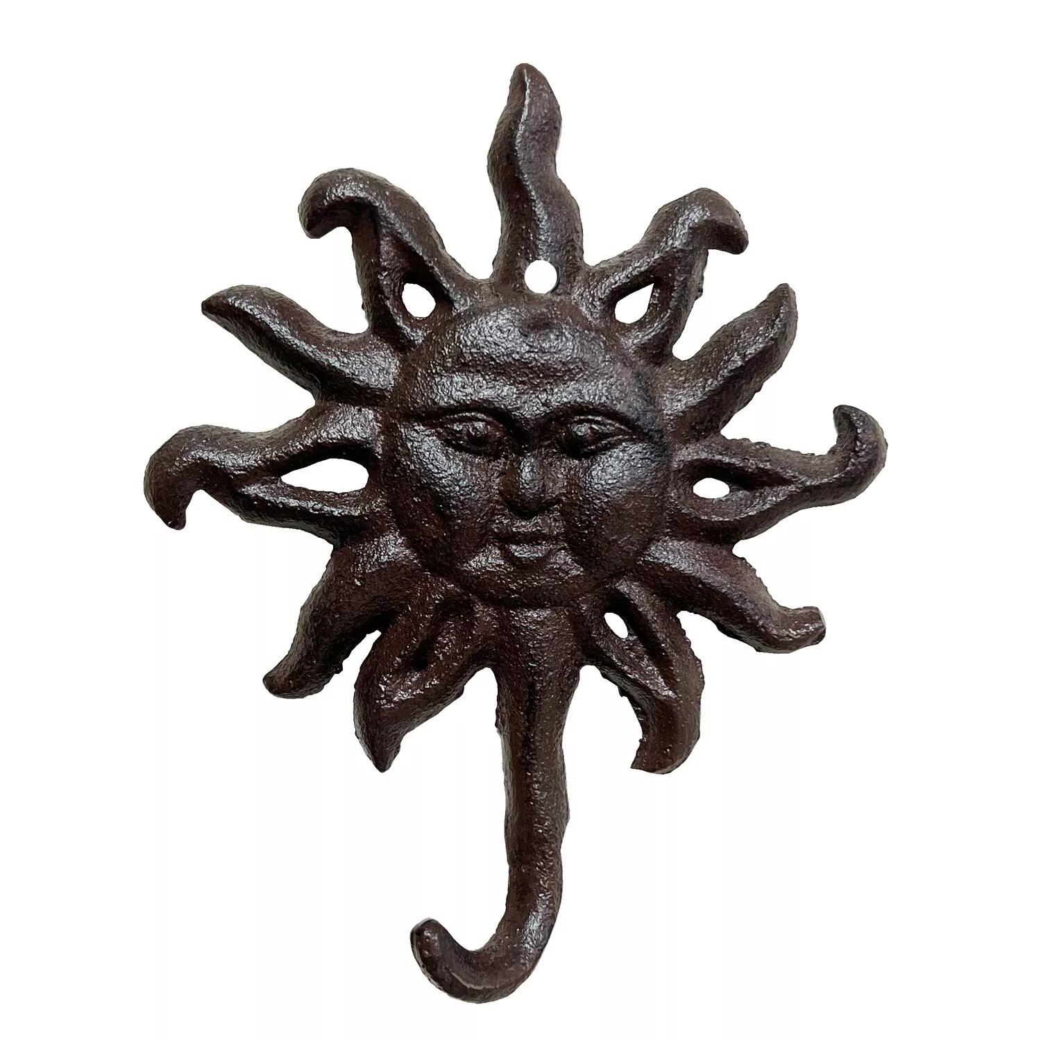 Cast Iron Sun Face Shining Coat Hat Towel Bath Garden Shed Wall Hook ...