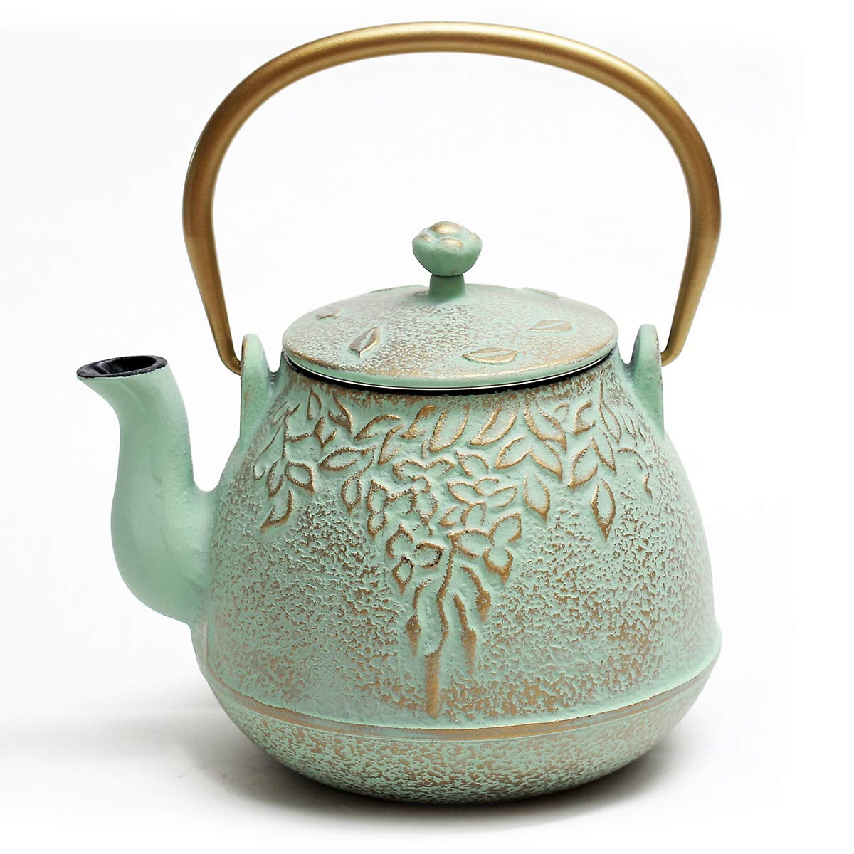 Cast Iron Teapot Light Green 54 Oz Stovetop Safe Tea Kettle with ...