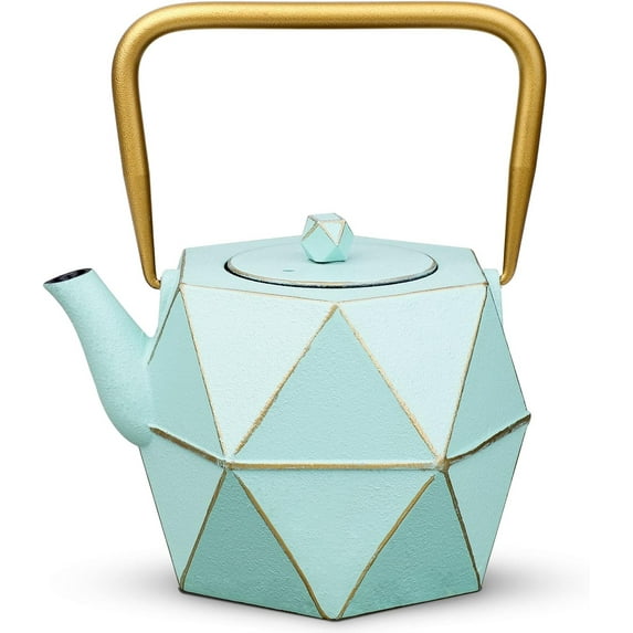 Cast Iron Teapot, Stovetop Safe Japanese Cast Iron Tea Kettle, Diamond ...