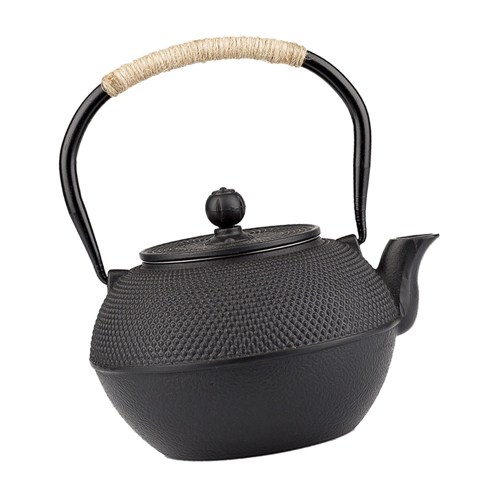 Cast Iron Teapot Tea Kettle Loose tea, pearl Embossing Pattern Built in ...