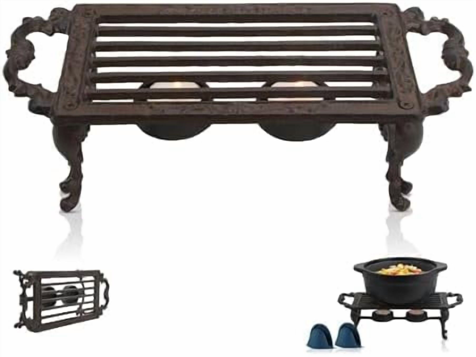 Cast Iron Teapot Warmer, Durable Tea Pot Warmer with 3 Tealight Holders ...