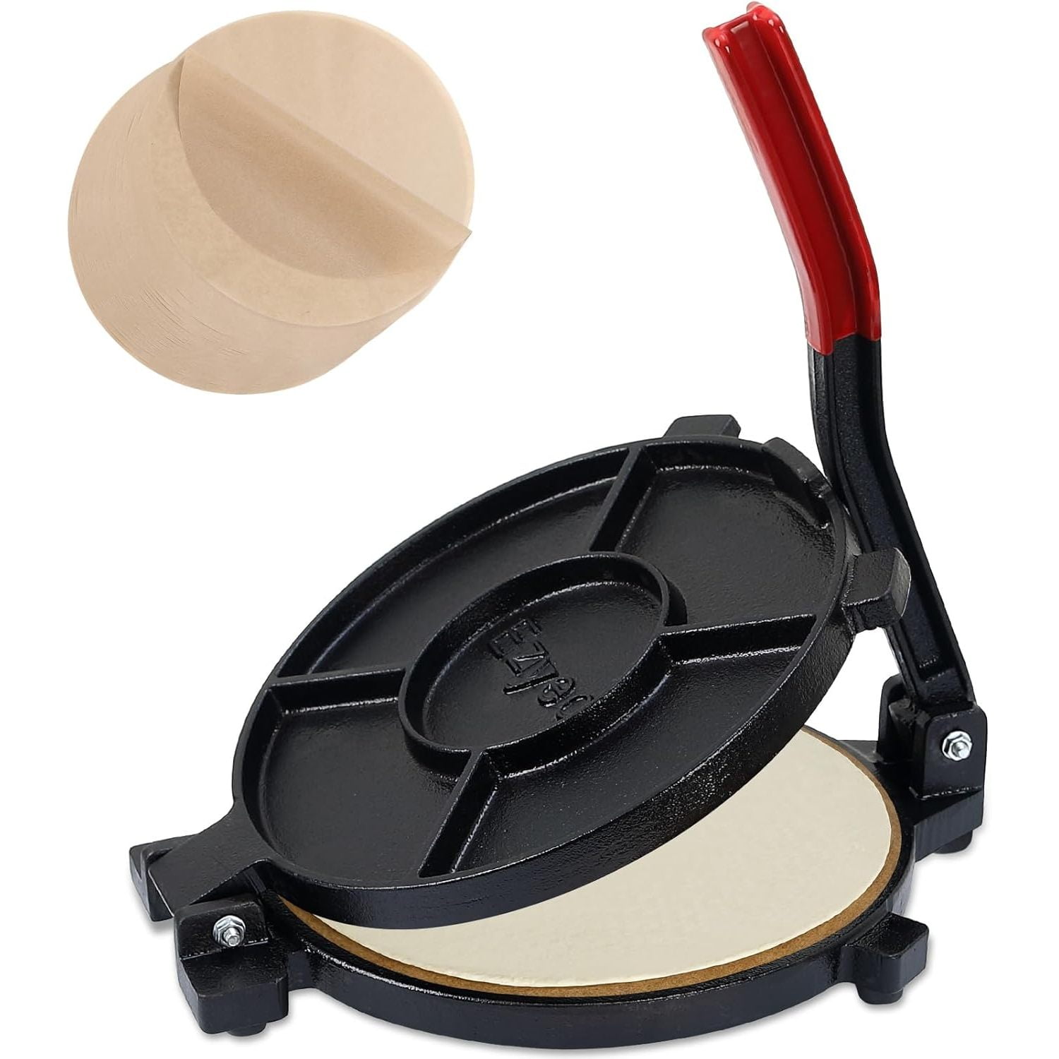 Cast Iron Tortilla Press 10 inch - Tortilla Maker with Silicone Handle ...