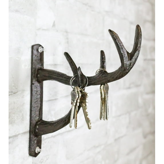 Cast Iron Vintage Western Rustic Stag Deer Antlers Multi Point Wall Hook Hanger - Walmart.com