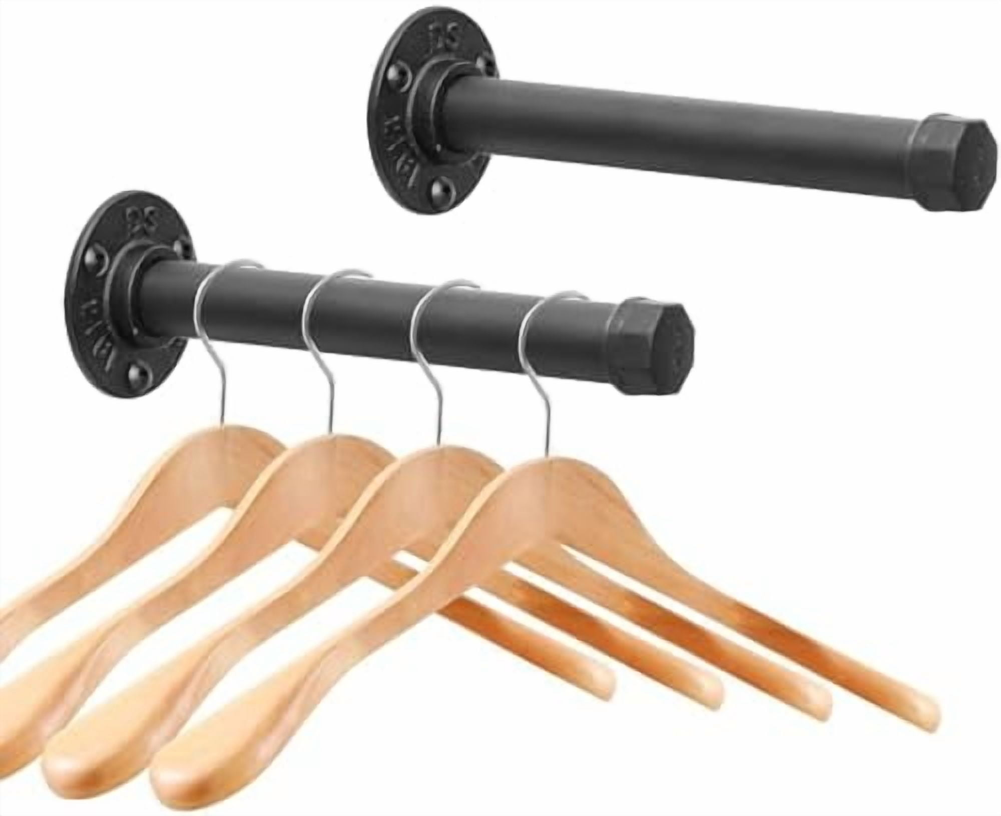 Cast Iron Wall Mounted Clothes Rack, Heavy Duty Industrial Pipe ...