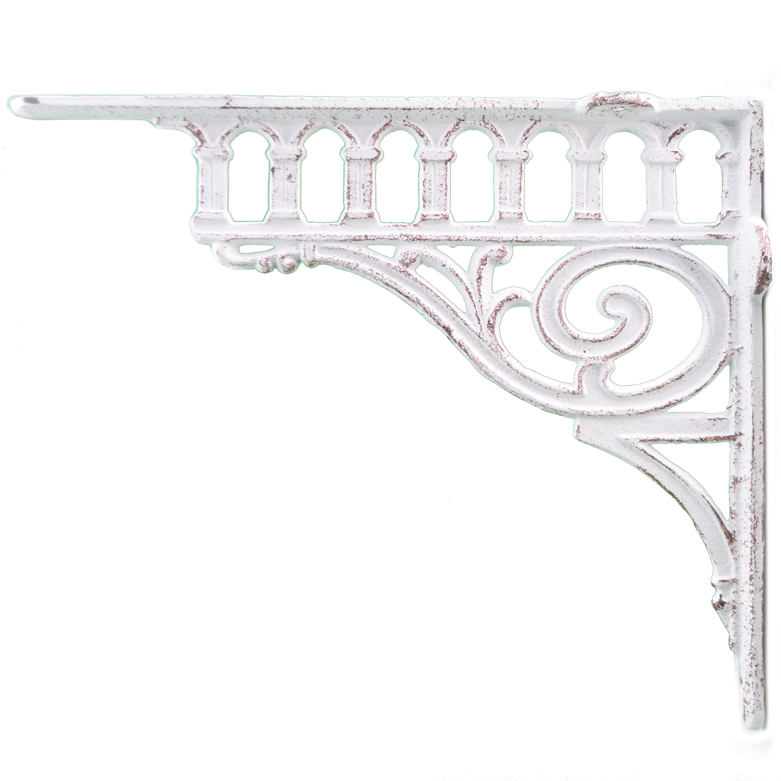 Cast Iron Wall Shelf Bracket - Columns - Distressed White - 11.375 ...