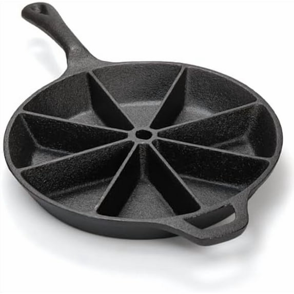 Cast Iron Wedge Pan, Round Corn Bread Skillet, 8-edges Biscuit Pan Mini ...