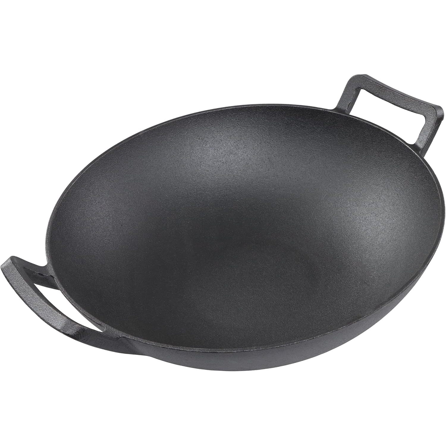 Cast Iron Wok with Handle - Seasoned 14 Inch Flat Bottom Wok for Deep ...