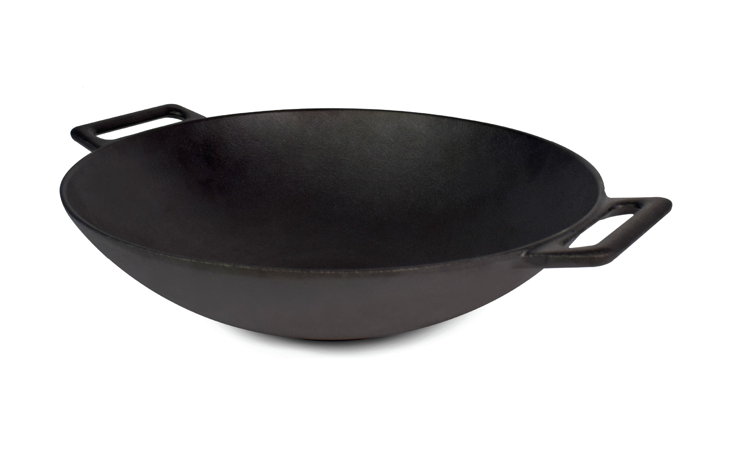 Jim Beam Pre-Seasoned Cast Iron Wok, 12'' Grilling Wok with Handles ...