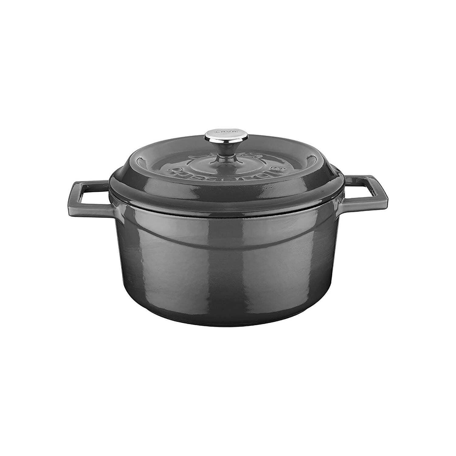 Cast Iron dia.7.75" h:4" 3 qt. Round Grey Cast Iron Dutch Oven ...