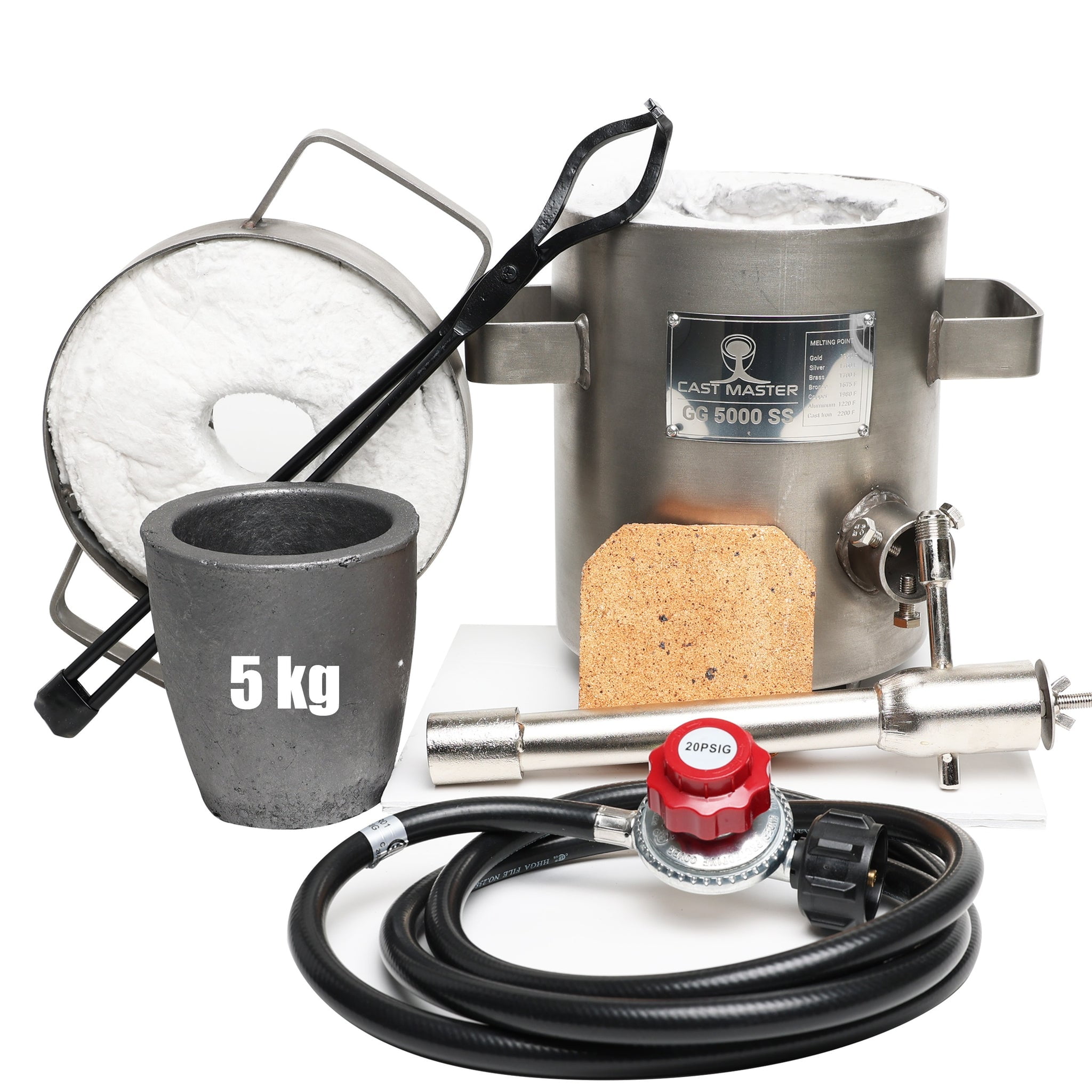 Cast Master USA 5KG SS Propane Furnace DELUXE 2700F 1500C Jewelry Kit ...