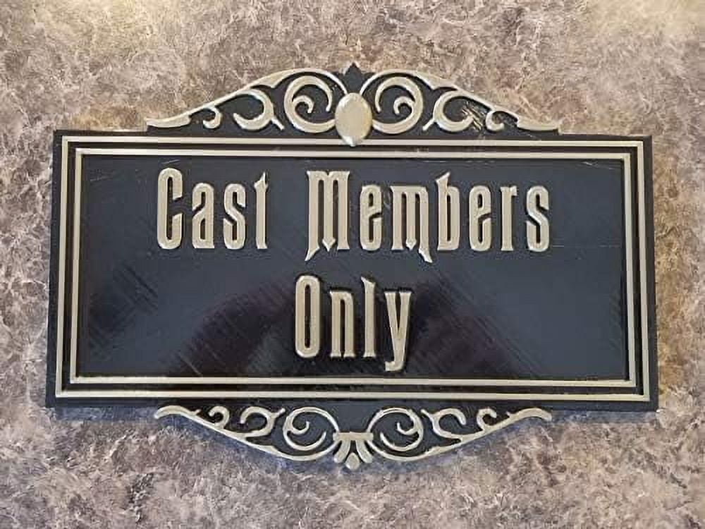 Cast Members Only Sign/Plaque - Haunted Black and Gold Themed - Walmart.com