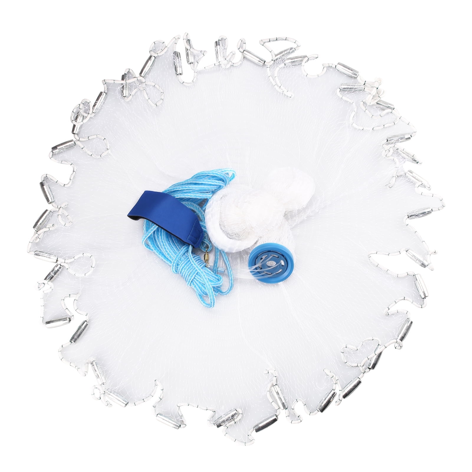 Cast Net Fishing Net Heavy Duty 3/8inch Mesh Radius 10FT Bait Trap Fish ...